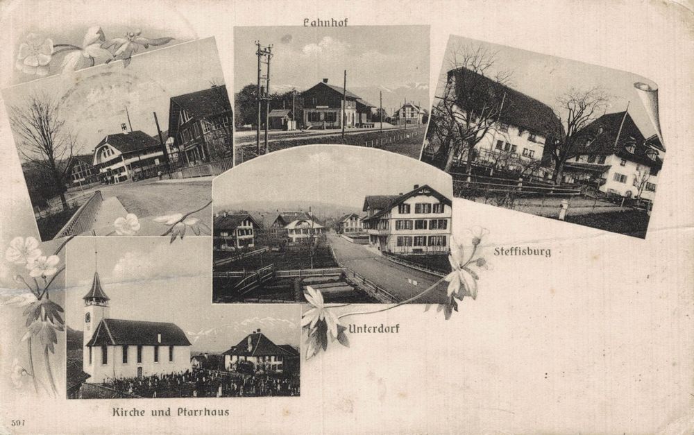 Steffisburg. Bahnhof, Unterdorf, Kirche mit Pfarrhaus (Gebraucht) in Bronschhofen für CHF 15 ...
