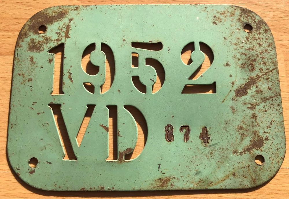 plaque de tracteur VD 1952 / Waadt Traktorschild 1952 | Kaufen auf Ricardo