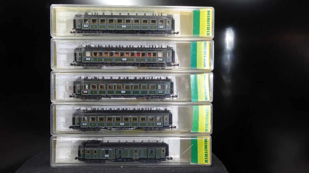 Minitrix, 2x 13184, 2x 13185, 13186, K. Bay. St. Bahn, Neuw. (Neu ...