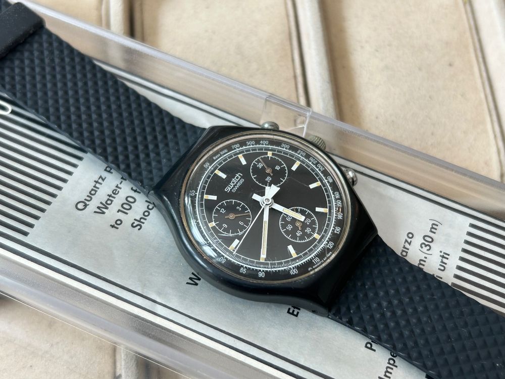 Montre Swatch chrono BLACK FRIDAY SCB100 fonctionne 1989 | Kaufen auf ...