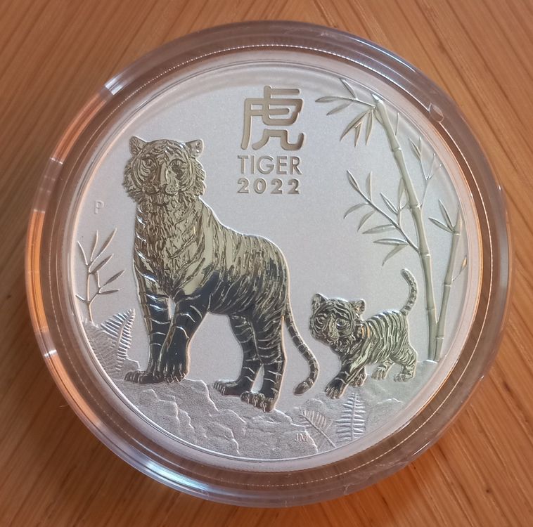 5 Unzen, Lunar 3, 2022 Tiger, 3. Ausgabe, Silber 9999 (Neu und originalverpackt) in Wattwil für ...