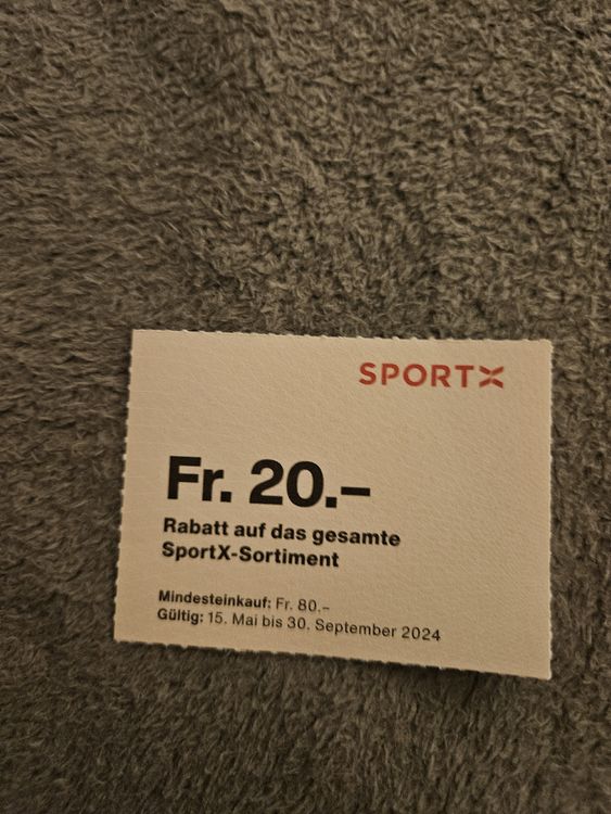 Fr. 20.- Gutschein SportX-Sortiment (Neu (gemäss Beschreibung)) in Steinmaur für CHF 1 – mit ...