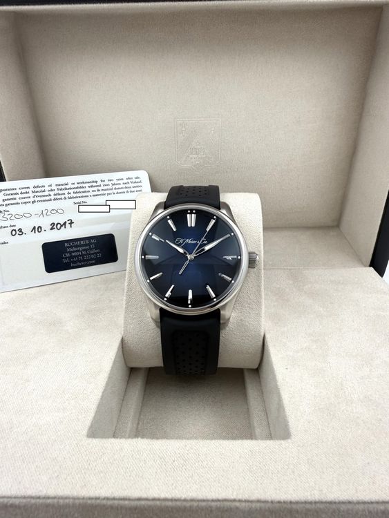 H. MOSER & Cie Pioneer Blue Fumé Zifferblatt B&P 2017 *6202 (Gebraucht ...