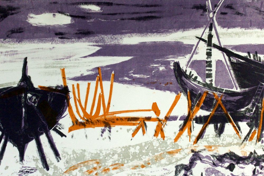 GEROLD VERAGUTH (Swiss, 1914-1997) Schiffe am Strand, 1955 (Gebraucht ...