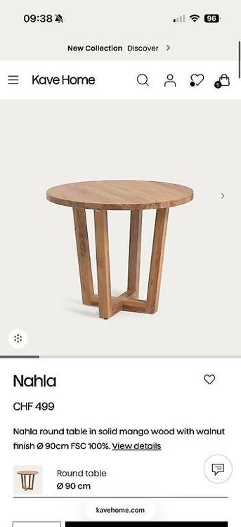 Table KAVE HOME en bois dacacia 90cm (Gebraucht) in Genève für CHF 300 ...