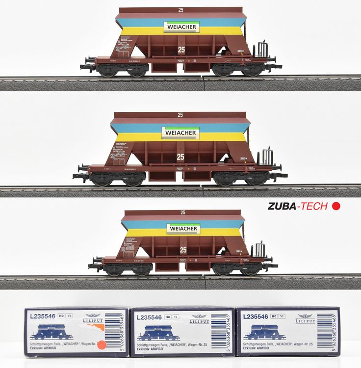 Liliput 3x L235546 Weiacher Kieswagen SBB H0 GS mit OVP | Acheter sur Ricardo
