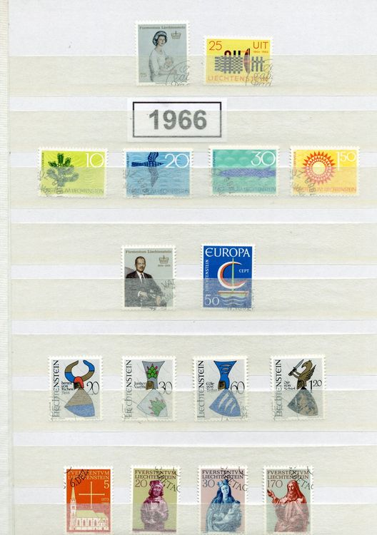 FL - 12 AUSGABEN GESTEMPELT 1966 + 67 MIT BLOCK ET (Gebraucht) in ...