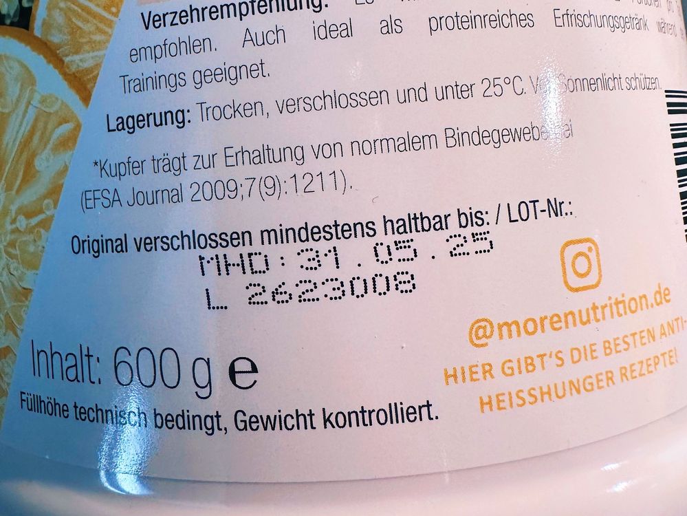 More nutrition Skin glow , more clear Eistee-Zitrone Protein (Gebraucht ...