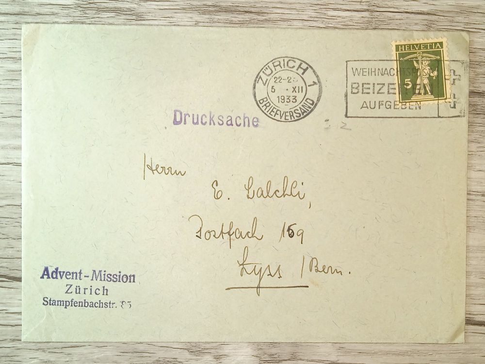 M5 Enveloppe + Timbre Suisse 1933 | Kaufen auf Ricardo