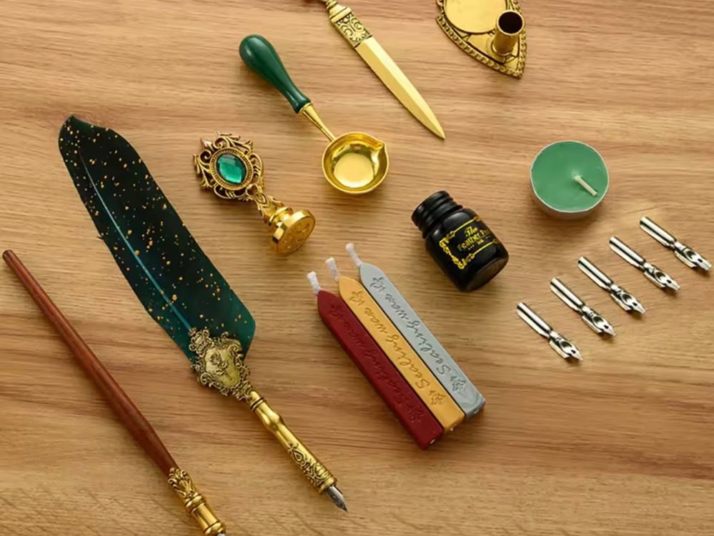 Retro Federn-Füllfeder & Siegel-Set — Eleganz fürs Schreiben (Neu und ...