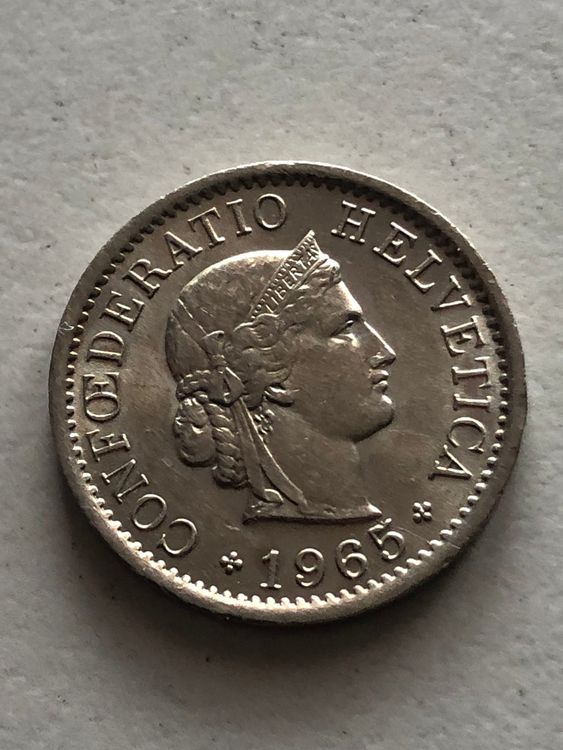 Abart 5 Rp. 1965 mit kleinem Stempelriss durch Zahl 5 (Gebraucht) in Schötz für CHF 1.5 – mit ...