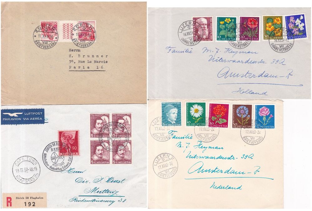 35 Stk. Alte CH Briefe, Karten, FDCs (Gebraucht) in Münchwilen AG für ...