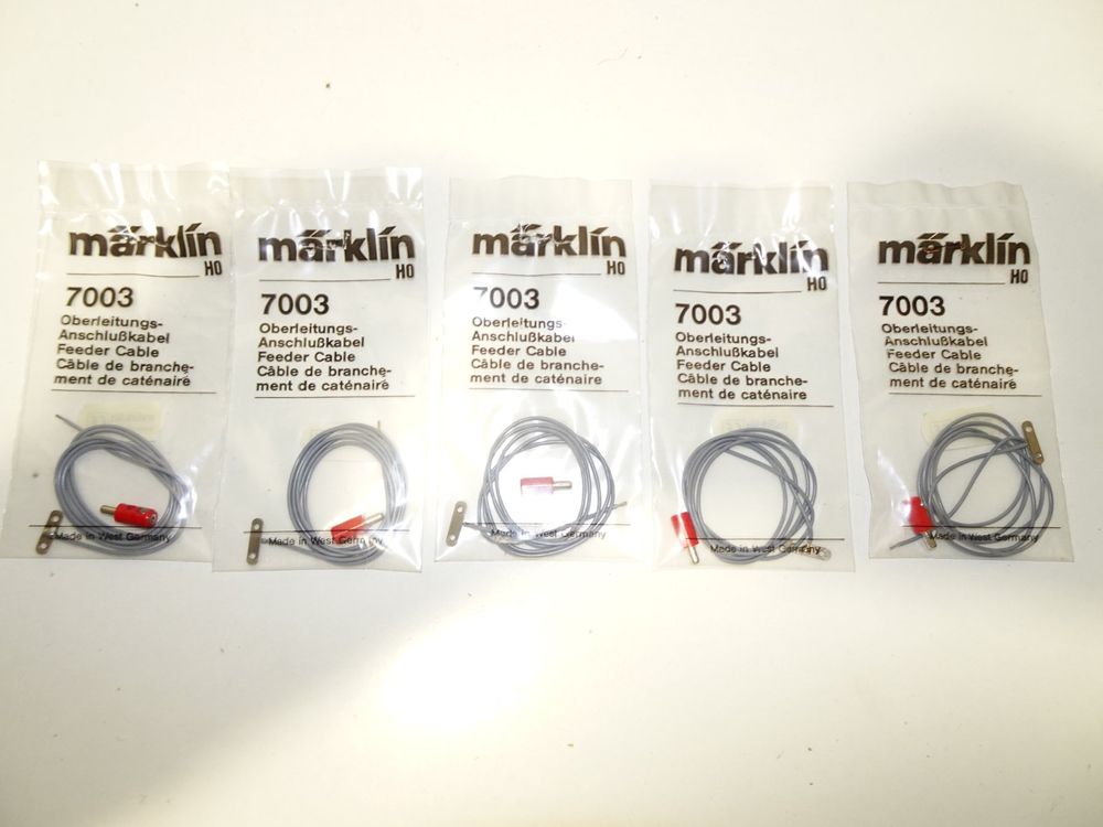 5 Märklin Oberleitungs Anschlusskabel Fahrleitung HO 7003 (Neu und ...