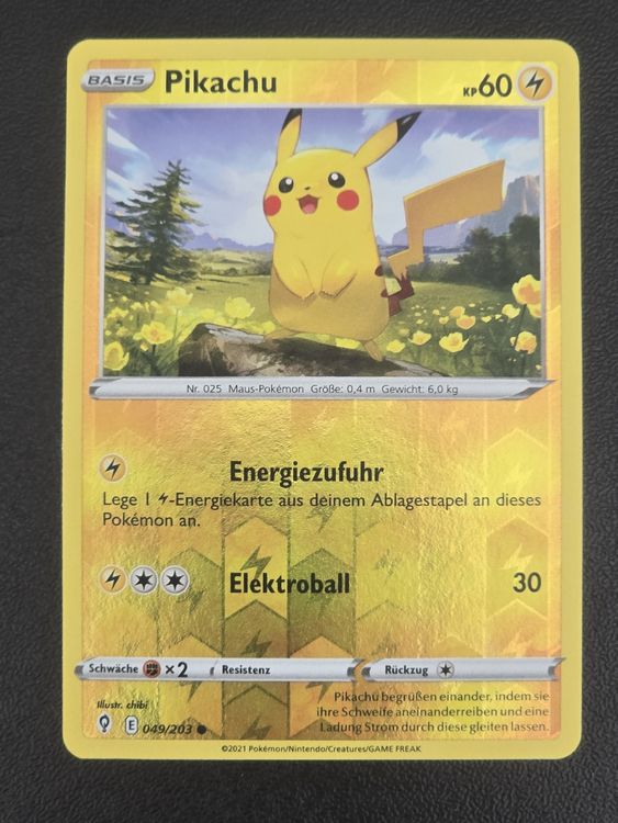 Pikachu 049/203 Pokemon Karte Reverse Holo | Kaufen auf Ricardo