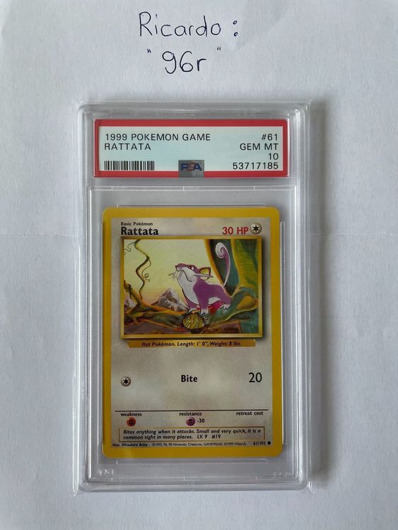 PSA 10 RATTATA Base Set Pokemon (Neu (gemäss Beschreibung)) in Zürich ...