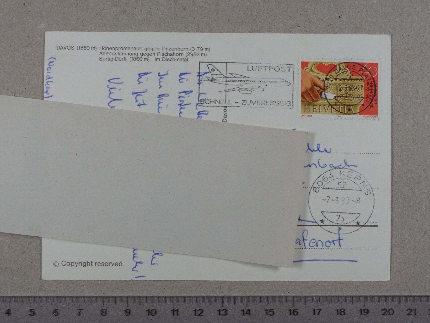 Davos, 1980, Höhenpromenade gegen Tinzenhorn (Gebraucht) in Lenzburg ...