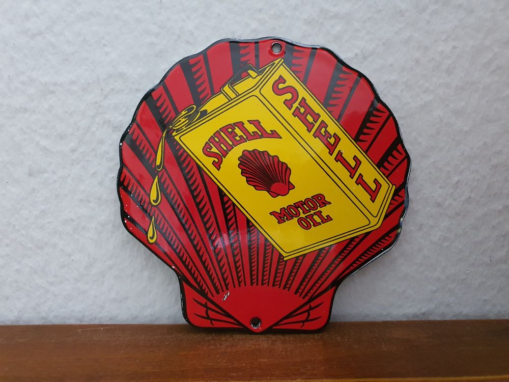Emailschild SHELL Motor Oil Emaille Schild Reklame Retro | Kaufen auf ...