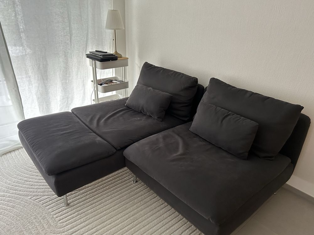 IKEA Söderhamn 2er-Sofa mit Récamiere, dunkelgrau (Gebraucht) in Chur für CHF 100 – nur Abholung ...