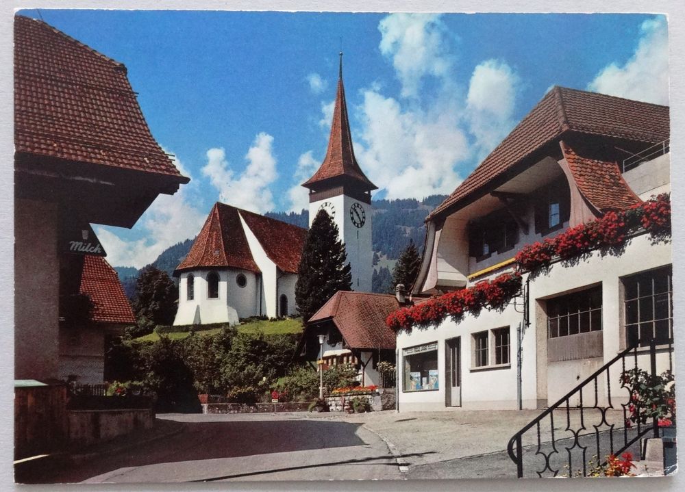 Frutigen, Dorfpartie am Weg zur Kirche | Kaufen auf Ricardo