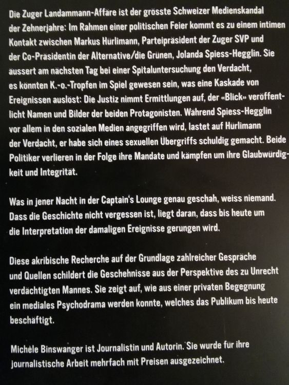 Die Zuger Landammann-Affäre - Michèle Binswanger | Kaufen auf Ricardo