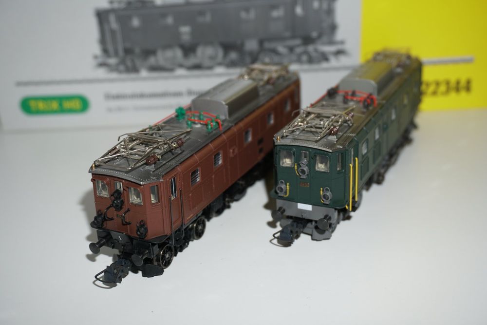 TRIX 22344 - SBB 2er Set Ae 3/6 II grün und braun H0/DC (Gebraucht) in ...