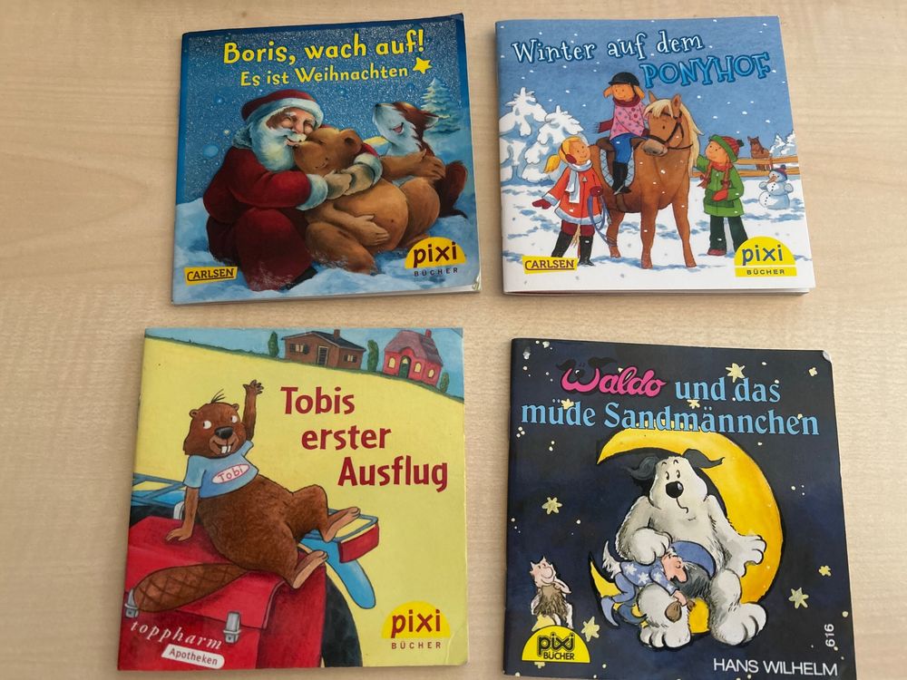 4 Pixi Büchlein: Weihnachten, Ponyhof Winter, Waldo, Tobi (Gebraucht ...