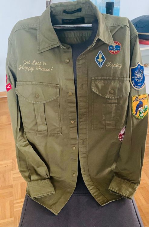 Replay Boyfit Hemdbluse mit Army Patch (Neu (gemäss Beschreibung)) in Lyss für CHF 100 – mit ...