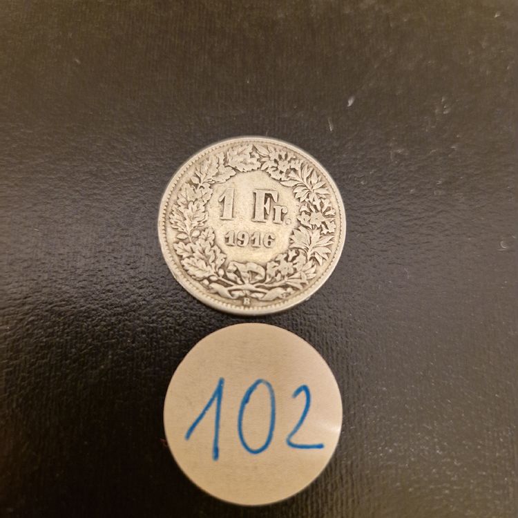Antike Silbermünze 1Fr. 1916 B, Helvetia (Gebraucht) in Stans für CHF 7 – mit Lieferung auf ...