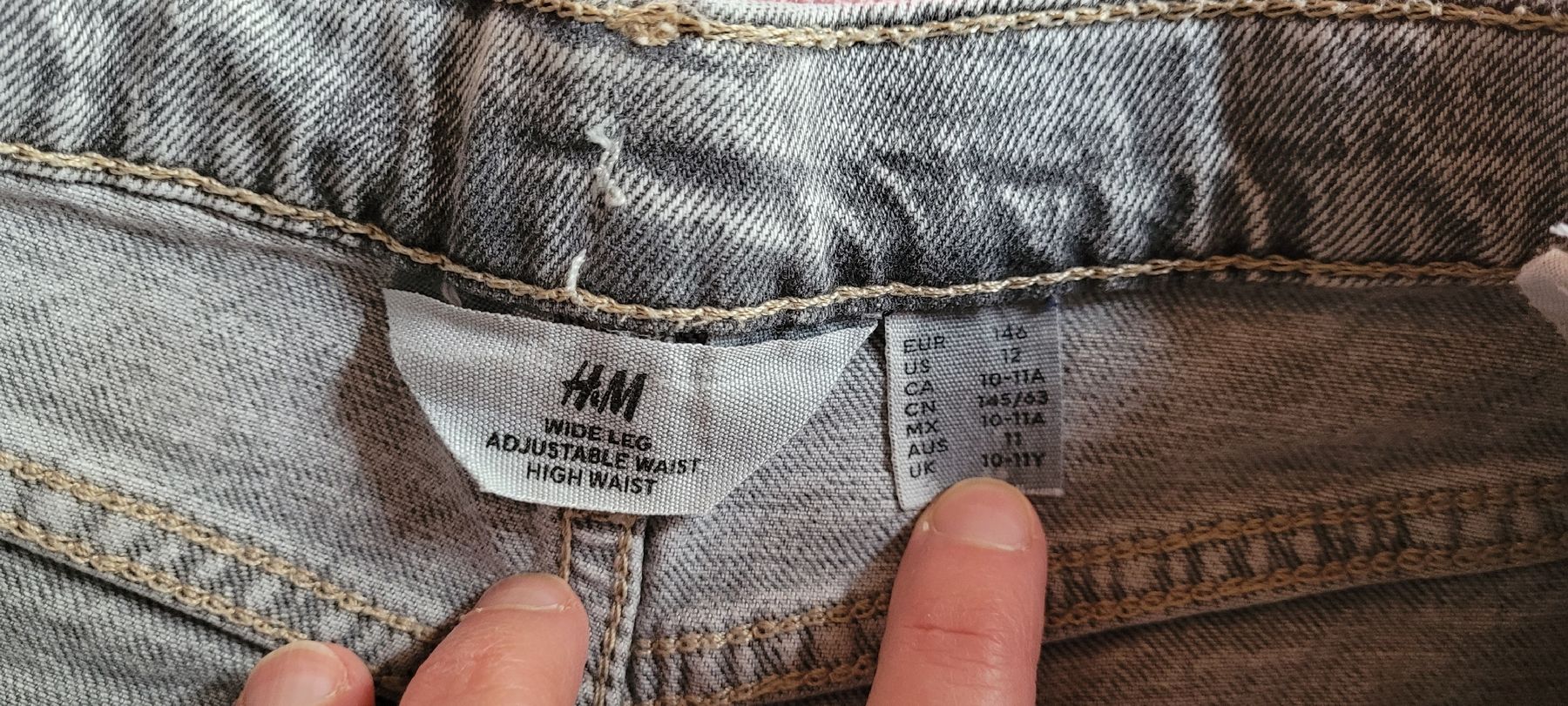 Graue Wide Leg Jeans von H&M, Gr. 146, (Gebraucht) in Lenzburg für CHF ...