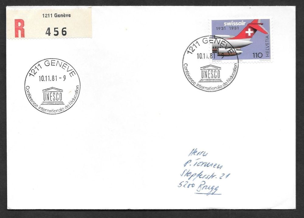 Sonderbrief ED 7 Conf. Intern. Education Genève 10.11.1981 (Neu (gemäss Beschreibung)) in Olten ...