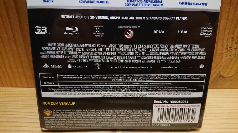 DER HOBBIT EINE UNERWARTETE REISE in 3D Blu-Ray (Neu und originalverpackt) in Wilderswil für CHF ...