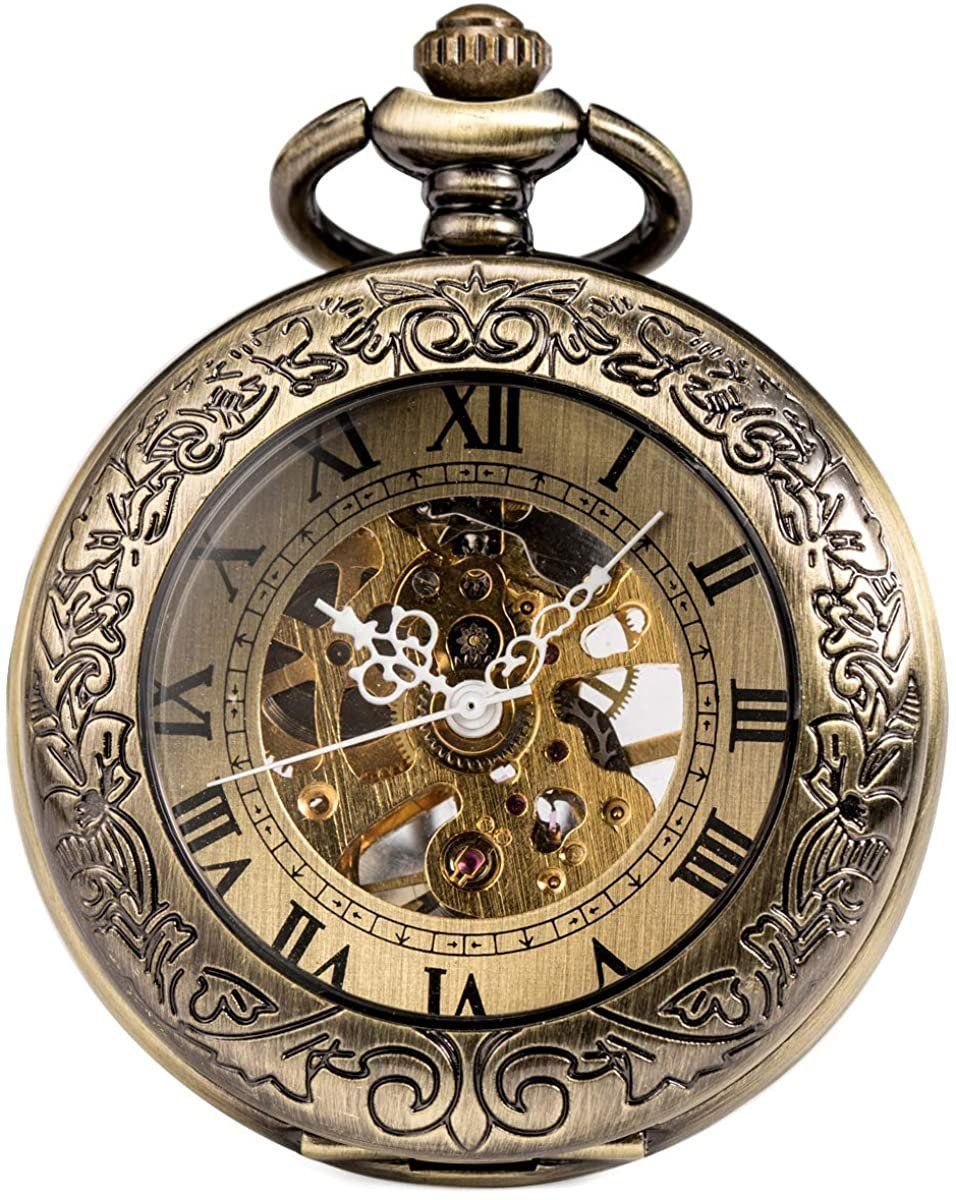 Mechanische Skelett Handaufzug Taschenuhr Lupe mit Box (Neu und ...