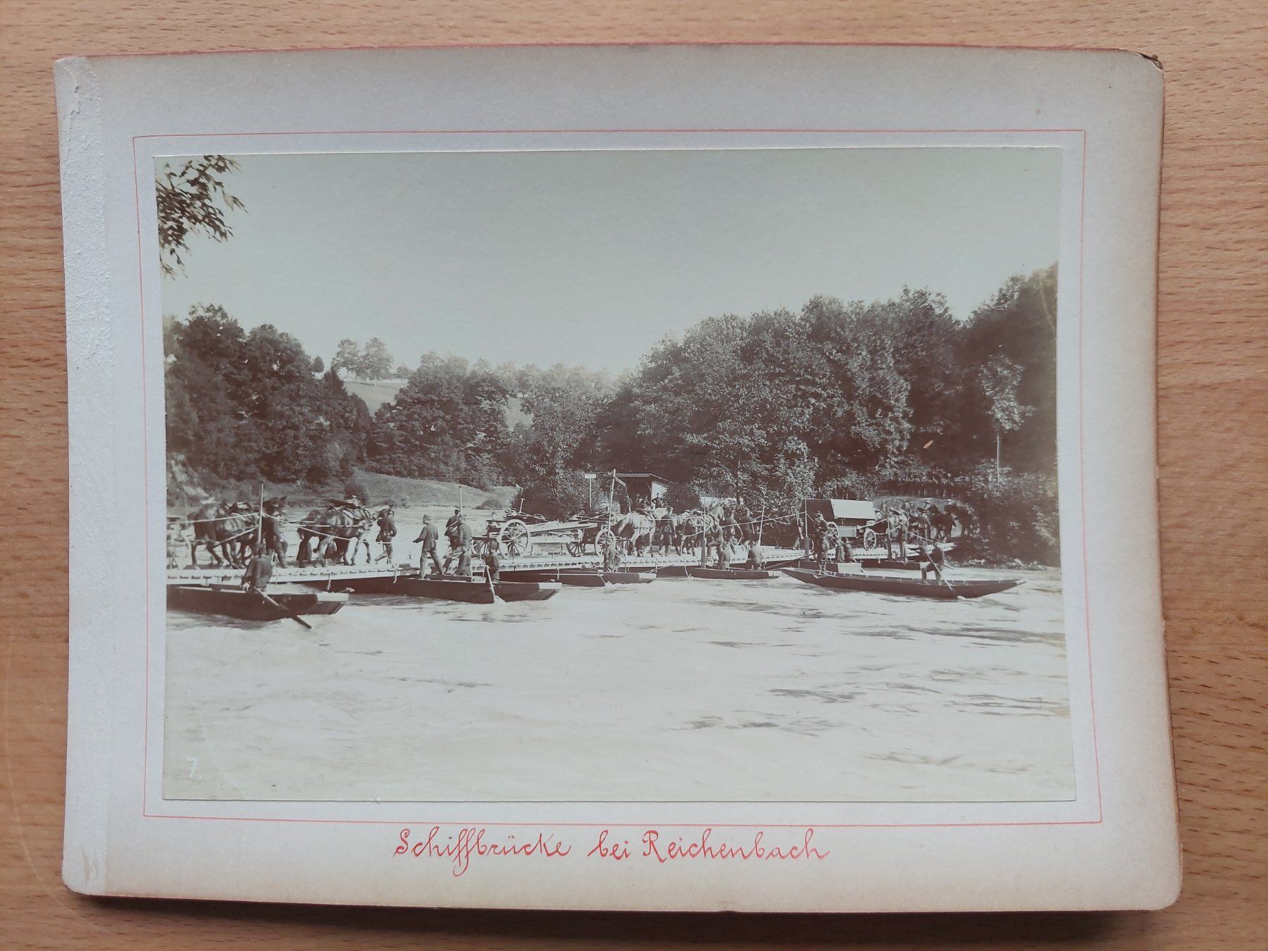 Antikes Foto Militär Schweiz Schiffbrücke bei Reichenbach (Gebraucht ...