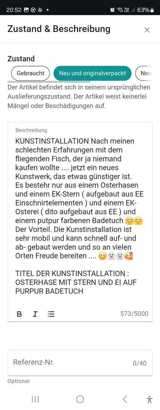 KUNSTINSTALLATION Osterhase mit Stern und Osterei auf purpur (Neu und originalverpackt) in Basel ...