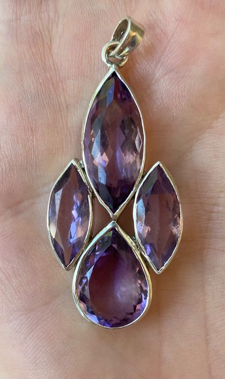 Großer Amethyst Anhänger/Natursteine/facettiert/Silber 925 (Neu (gemäss Beschreibung)) in Gossau ...