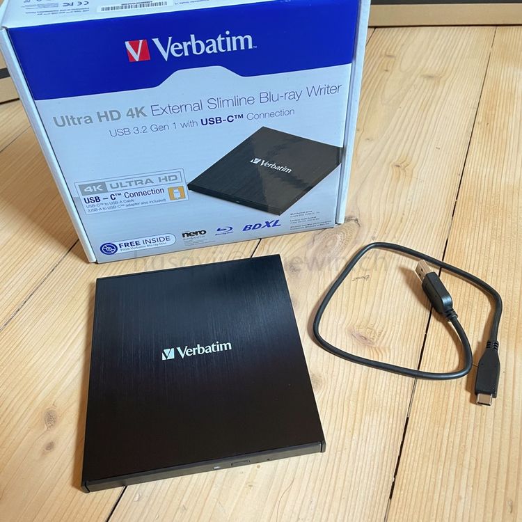 Blu-ray Writer External Slimline Ultra HD 4K Verbatim (Gebraucht) in Salorino für CHF 50 – mit ...