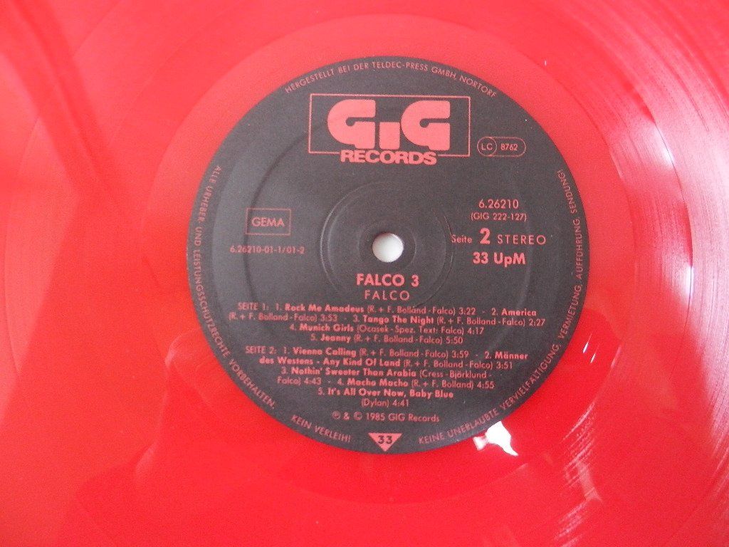 Falco 3 1985 Ch/A Rote*Gewaschen`*LP VG++NM Kult selten rar (Gebraucht ...