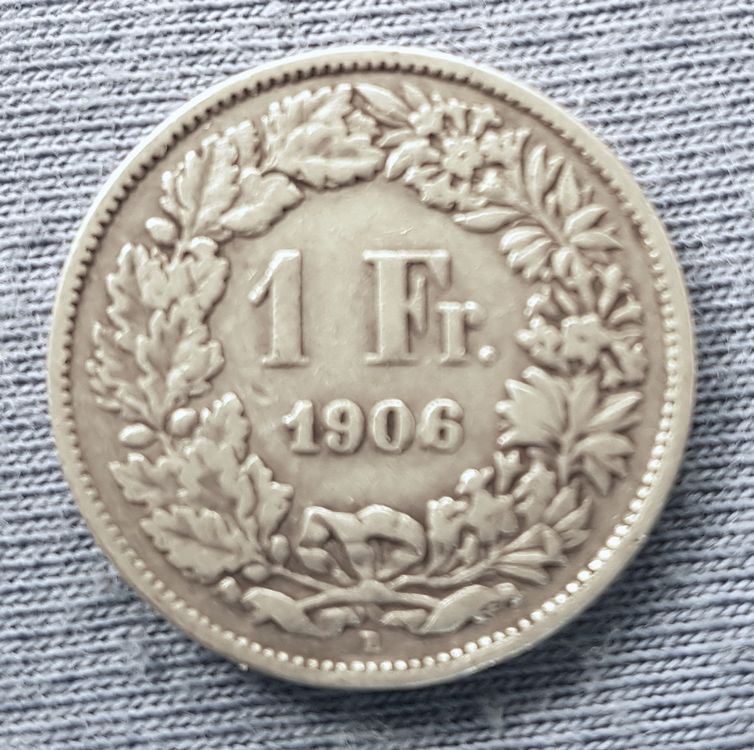 1 Franken 1906 uralte sehr rare Silbermünze ab nur 1 Fr !!! (Gebraucht) in Camignolo für CHF 3 ...