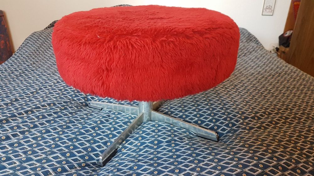Flokati Hocker rot Vintage Retro 70s 60s Seventies Sixties (Gebraucht ...