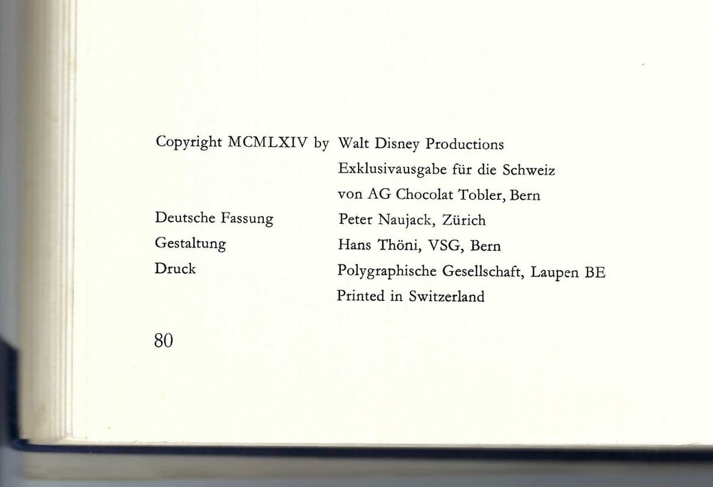 Mary Poppins - Exklusivausgabe AG Chocolat Tobler, Bern 1964 | Kaufen ...