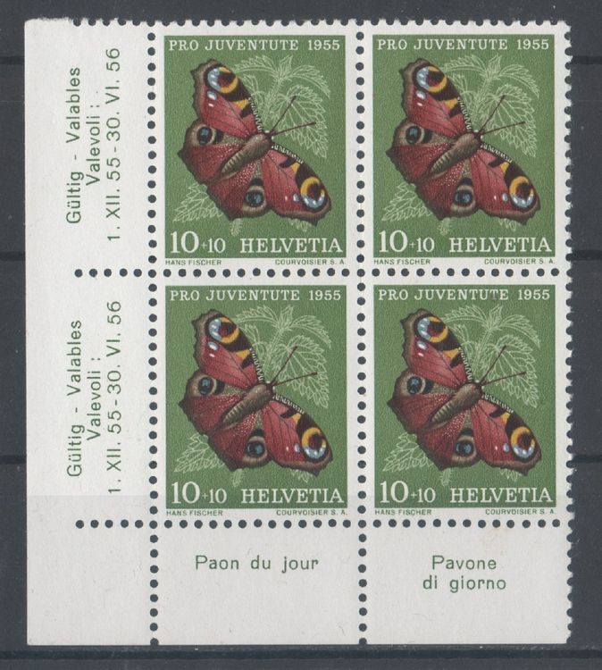 Viererblock PJ 159 mit zwei nicht kat. Retouchen ** (Neu (gemäss Beschreibung)) in Egliswil für ...