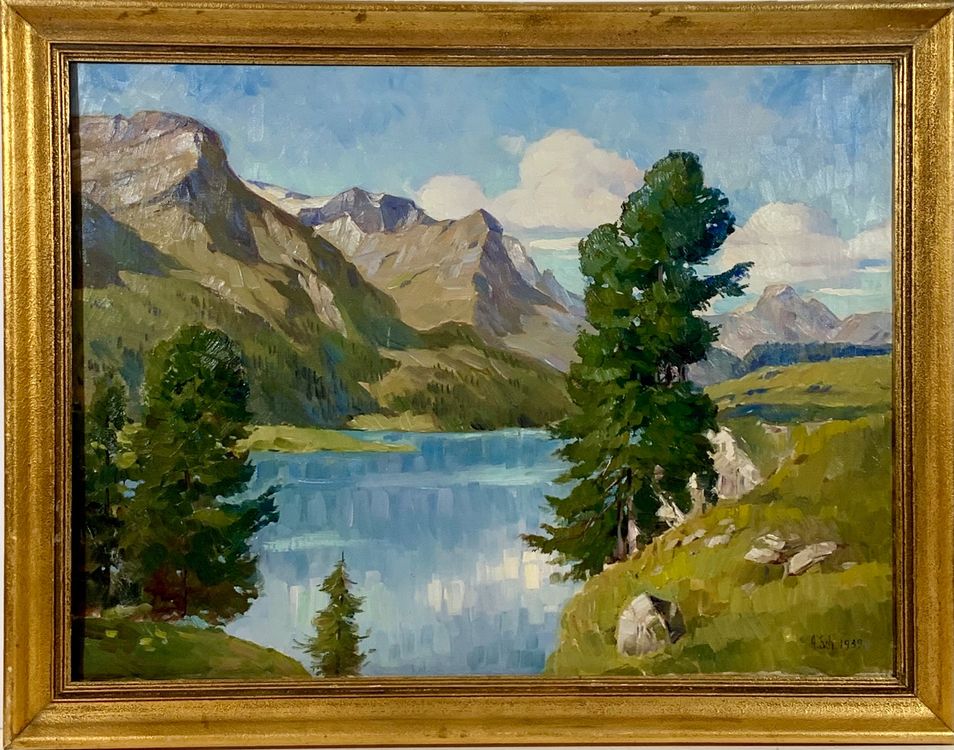 Berglandschaft Gemälde mit schönem Sujet Mono A.Sch . (Gebraucht) in Root für CHF 155 – mit ...