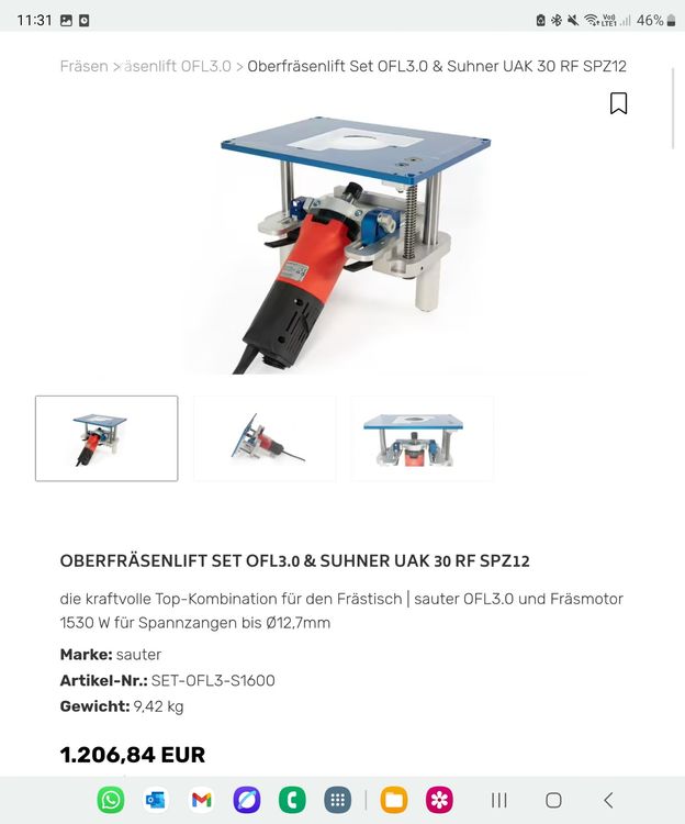 Sauter Fräslift schwenkbar Suhner Motor (Neu und originalverpackt) in ...