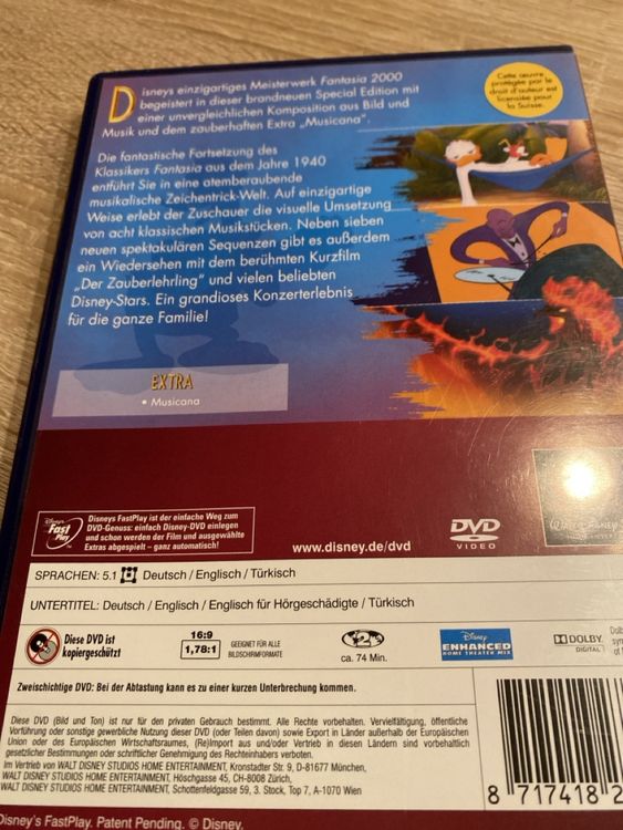Fantasia 2000 Disney Film DVD (Gebraucht) in latterbach für CHF 3 – mit Lieferung auf Ricardo kaufen