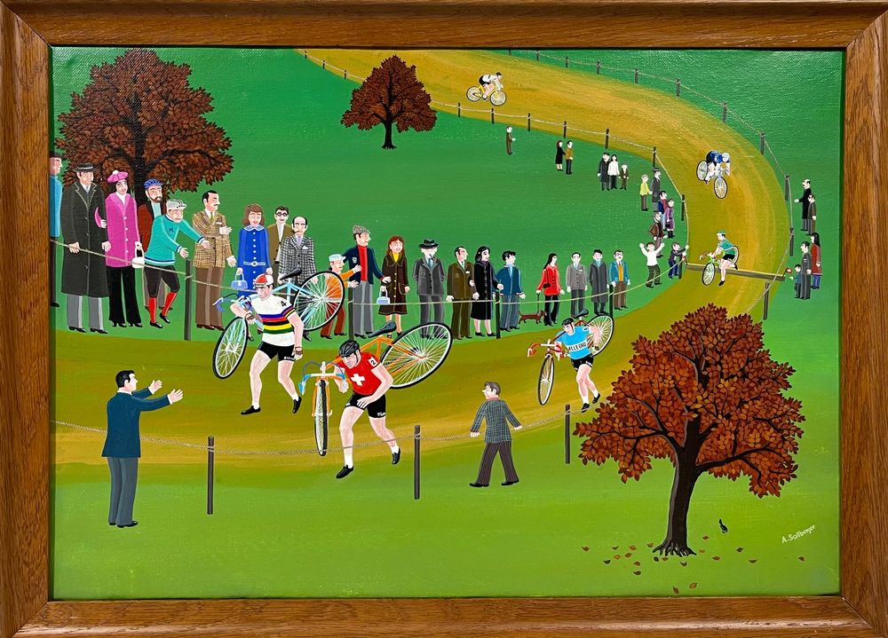 Arthur Sollberger Bicycle Race Gemälde | Kaufen auf Ricardo