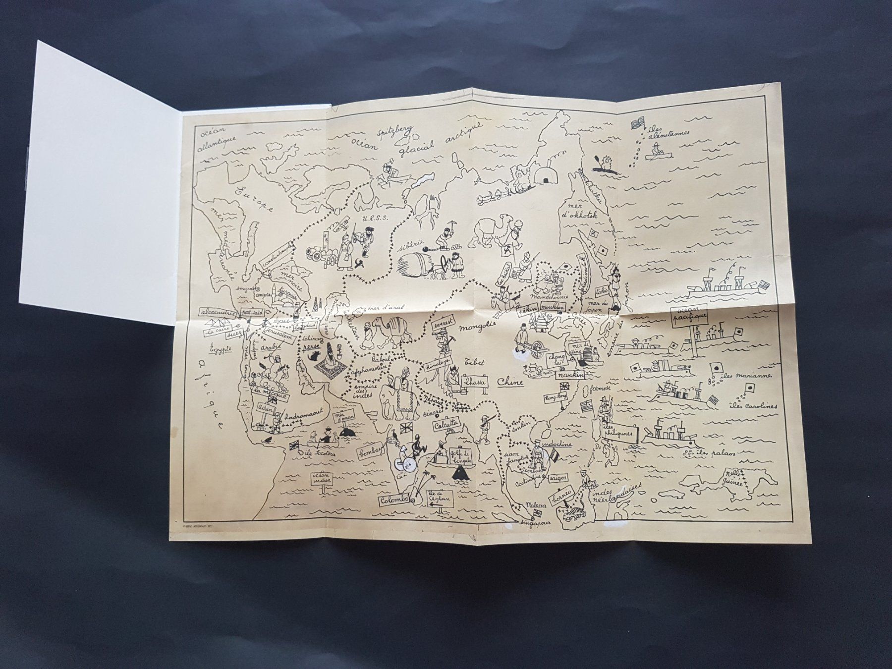 TINTIN, carte du monde, a map of Tintin’s world, Atlas, 2012 (Neu ...