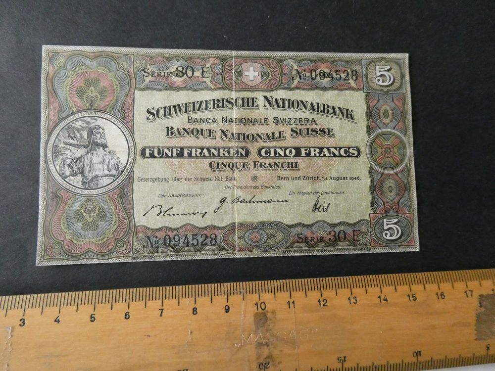 Schweiz 1946, 5 Franken (Gebraucht) in Hinterforst für CHF 7 – mit Lieferung auf Ricardo kaufen