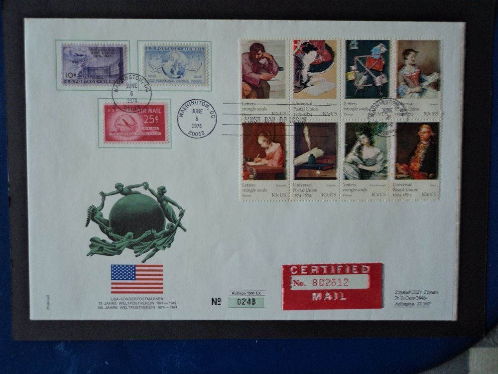 Grossbrief FDC USA 1974 (Gebraucht) in Pfäffikon ZH für CHF 3 – mit Lieferung auf Ricardo kaufen