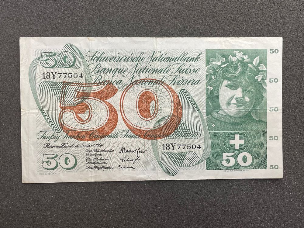 50 Franken Banknote Apfelernte 1964 - 2 (Gebraucht) in Reitnau für CHF ...