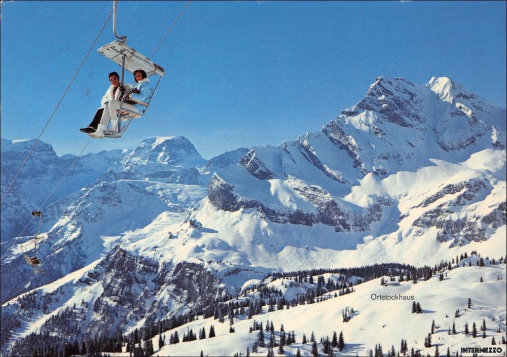 Braunwald GL // 1974 Sesselbahn Gumen Skigebiet // Winter (Gebraucht) in Basel für CHF 10 – mit ...